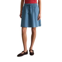 Marc O'Polo Damen Webrock "aus Leinen-Baumwolle-Mix", blau, Gr. XL, MARC O'POLO DENIM, unifarben, Obermaterial: 56% Leinen, 44% Baumwolle, R&ouml;cke