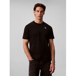 Herren T-Shirt, schwarz, Gr. S, Calvin Klein Jeans, unifarben, Jersey, Obermaterial: 100% Baumwolle, Shirts, R&uuml;ckendruck, Regular Fit