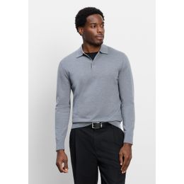 OLYMP Herren Langarm-Poloshirt "OLYMP Casual Strick, Polo langarm", grau, Gr. XL, 100% Schurwolle, Shirts