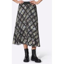 Heine Damen Plisseerock, bunt, Gr. 50, bedruckt, gemustert, mehrfarbig, 96% Polyester, 4% Elasthan, R&ouml;cke