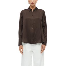 Damen Langarmbluse, braun, Gr. 38, s.Oliver BLACK LABEL, Web, Obermaterial: 100% Viskose, Blusen, aus Viskose