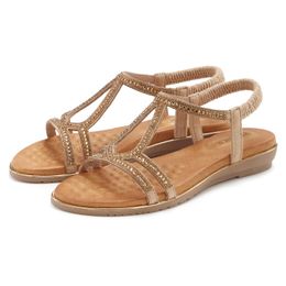 Vivance Damen Sandale "Sandalette, Sommerschuh", Gr. 37, gold, Obermaterial: 100% Lederimitat. Decksohle: 100% Lederimitat. Futter: 100% Lederimitat.