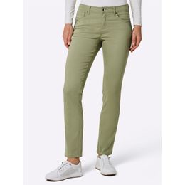 Damen 5-Pocket-Jeans, gr&uuml;n, Gr. 36, CREATION L PREMIUM, unifarben, 63% Baumwolle, 35% Lyocell, 2% Elasthan, Jeans