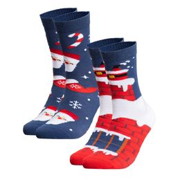 Occulto Socks 'Santa' female size 39/42 Blue / Mixed colors / Red