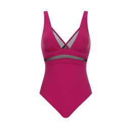 Sunflair Badeanzug 'Colour Up' Damen Gr&ouml;&szlig;e XXXL dunkelpink / schwarz