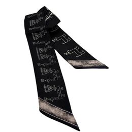 Afrozan Schal 'Black & White Silk Twilly &ndash; Symbolic Motifs' Damen Gr&ouml;&szlig;e One Size schwarz