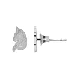 Akzent Schmuck 'Einhorn-Set, Kette & Ohrstecker, M&auml;dchen, 43+5 cm. Edelstahl' M&auml;dchen Gr&ouml;&szlig;e One Size silber
