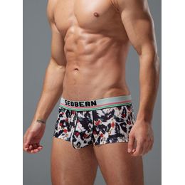 Seobean Boxershorts 'Tropical Leaves Cherry' Herren Gr&ouml;&szlig;e XL schwarz