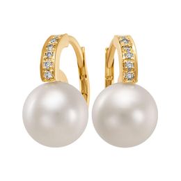 Christ Ohrringe Damen Gr&ouml;&szlig;e One Size gold / perlwei&szlig;