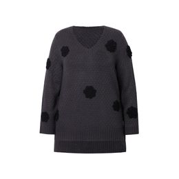 MIAMODA Pullover Damen Gr&ouml;&szlig;e XL/XXL dunkelgrau / schwarz