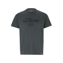 s.Oliver Men Big Sizes Shirt male size XXL Dark grey / Black