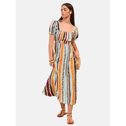 Friends Like These Kleid Damen Gr&ouml;&szlig;e 40 creme / aqua / orange / bordeaux