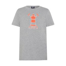 POLO SYLT T-Shirt Jungen Gr&ouml;&szlig;e 146/152 graumeliert / orange / wei&szlig;