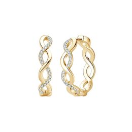 Rougemont Jewellery Ohrringe 'Funkelnde Moissanit Creolen Ohrringe mit Echtheitszertifikat' Damen Gr&ouml;&szlig;e One Size gold