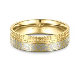 Marrya Ring 'MARRYA ES-37 Ehering aus Edelstahl - Gold plattiert' Damen Gr&ouml;&szlig;e 52 goldgelb