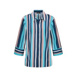 GOLDNER Bluse Damen Gr&ouml;&szlig;e M neonblau / dunkelblau / dunkelorange / offwhite