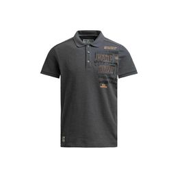 CAMP DAVID Poloshirt 'Wild Sites I' Herren Gr&ouml;&szlig;e M dunkelgrau / koralle / schwarz