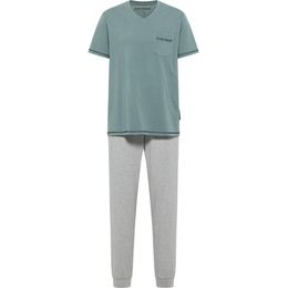 Bruno Banani Pyjama 'Burke' Herren Gr&ouml;&szlig;e M graumeliert / jade
