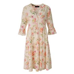 Aniston Casual Kleid Damen Gr&ouml;&szlig;e 38 creme / grau / orange / rosa Sommerkleid