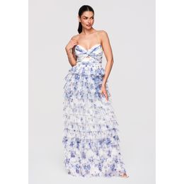 Ombre Kleid Damen Gr&ouml;&szlig;e 38 dunkelblau / wei&szlig; Sommerkleid