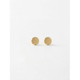Dnsk Copenhagen Ohrringe 'TYRA Waterproof 18K Gold Plated Post Earrings &ndash; Sanded Stainless Steel' Damen Gr&ouml;&szlig;e 1cm gold