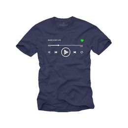 Makaya Shirt 'Music Playlist' Herren Gr&ouml;&szlig;e 4XL blau