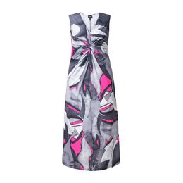 Ulla Popken Kleid Damen Gr&ouml;&szlig;e 48 grau / neonpink / schwarz Sommerkleid