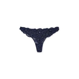 Etam Schimmernder Spitzen-String 'Legende' Damen Gr&ouml;&szlig;e XL dunkelblau