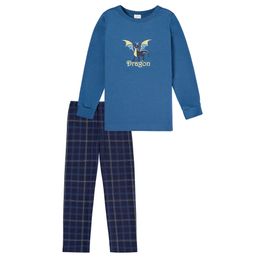 Schiesser Pyjama ' Boys World ' Jungen Gr&ouml;&szlig;e 116 blau