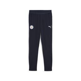 Puma Workout Pants 'Manchester City' boy size 116 Night blue / Yellow / Red / White