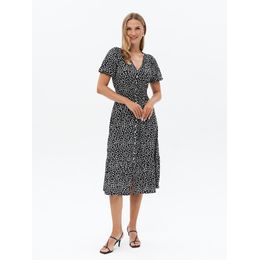Passioni Sommerkleid 'Hemdblusenkleid mit Blumenprint' Damen Gr&ouml;&szlig;e 44 schwarz