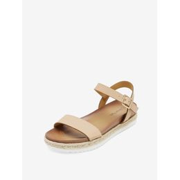 Dream Pairs Sandals 'Damen-Espadrille-Sandalen mit Kn&ouml;chelriemen und Plateauabsatz' female size 36 Nude