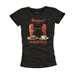 Makaya Shirt 'Bonjour' Damen Gr&ouml;&szlig;e S schwarz