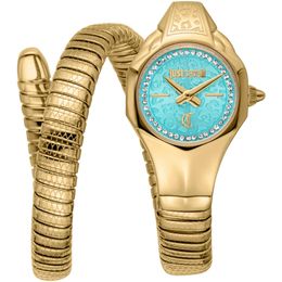 JUST cavalli time Analoguhr Damen Gr&ouml;&szlig;e One Size t&uuml;rkis / gold