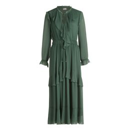 Vera Mont Cocktailkleid mit Volant Damen Gr&ouml;&szlig;e 42 dunkelgr&uuml;n Sommerkleid