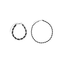Heideman Set 'Lures': Armband und Kette Herren Gr&ouml;&szlig;e One Size schwarz / silber