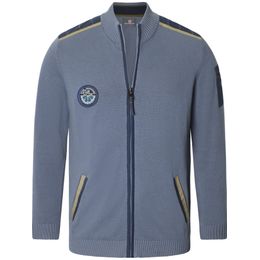 Jan Vanderstorm Strickjacke ' Arnar ' Herren Gr&ouml;&szlig;e L blau / gelb / wei&szlig;