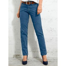 Heine Damen 5-Pocket-Jeans, Blau, Gr. 96, Straight, Material: Baumwolle