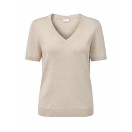 Arach&cloz Pullover 'Kurzarmpullover Damen Pullover Wollmischung Kurzarm V Ausschnitt' Damen Gr&ouml;&szlig;e XXL beige