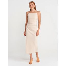 Dilvin Midi Kleid Damen Gr&ouml;&szlig;e 36 creme Sommerkleid