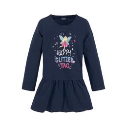 Arizona Jerseykleid &raquo;HAPPY GLITZER TAG&laquo; M&auml;dchen Gr&ouml;&szlig;e 104/110 marine