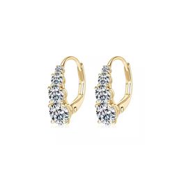 Rougemont Jewellery Ohrringe 'Funkelnde Moissanit Creolen Ohrringe mit Echtheitszertifikat 925 sterling Silber' Damen Gr&ouml;&szlig;e One Size gold