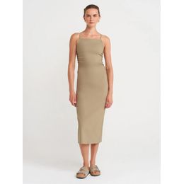 Dilvin Midi Kleid Damen Gr&ouml;&szlig;e 38 khaki Sommerkleid