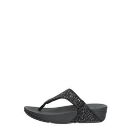 fitflop T-Bar Sandals 'Lulu Glitter Toe - Thongs PU Glitter' female size 40 Black
