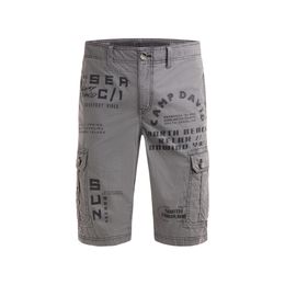 CAMP DAVID Cargo Shorts mit vielen Label Prints Herren Gr&ouml;&szlig;e 34 blau