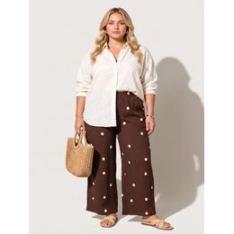 Shape Of You Pants female size 46 Dark brown / White