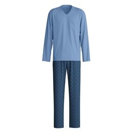 Calida Long Pajamas 'Relax Imprint' male size M mottled blue
