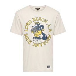 King Kerosin Shirt 'Mechanic Dude' male size XXXL Off white