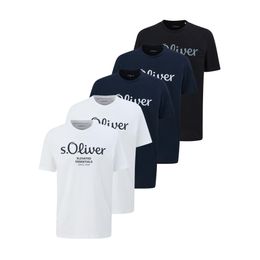 s.Oliver Shirt 'Basic' Herren Gr&ouml;&szlig;e M dunkelblau / schwarz / wei&szlig;