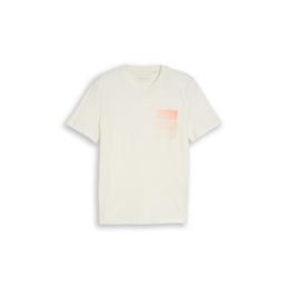 Tom Tailor Denim T-Shirt Herren Gr&ouml;&szlig;e L hellorange / offwhite